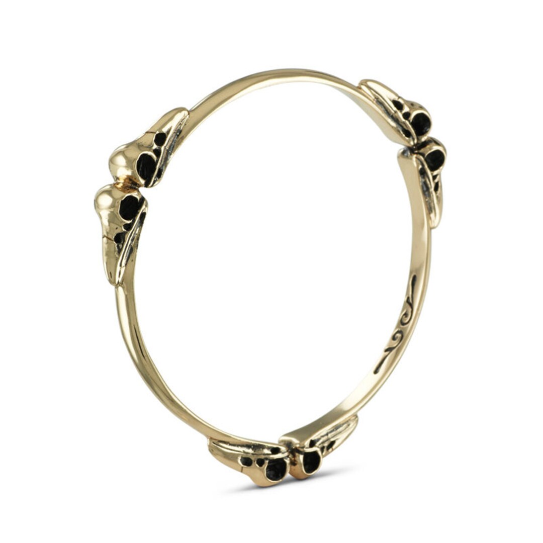 Bird Skull Bangle - Bronze Raven Skull Bangle - Etsy