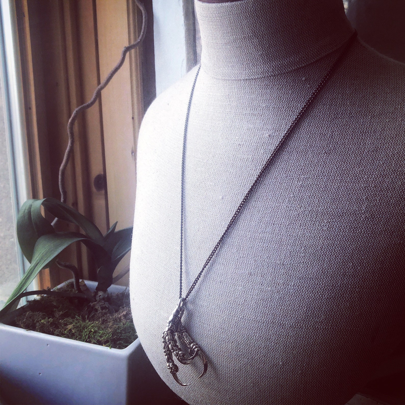 Crow Claw Necklace Sterling Silver Crow Foot Pendant Bird - Etsy