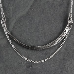 Snake Rib Necklace - Antique Silver Python Rib Necklace - Silver Bone ...