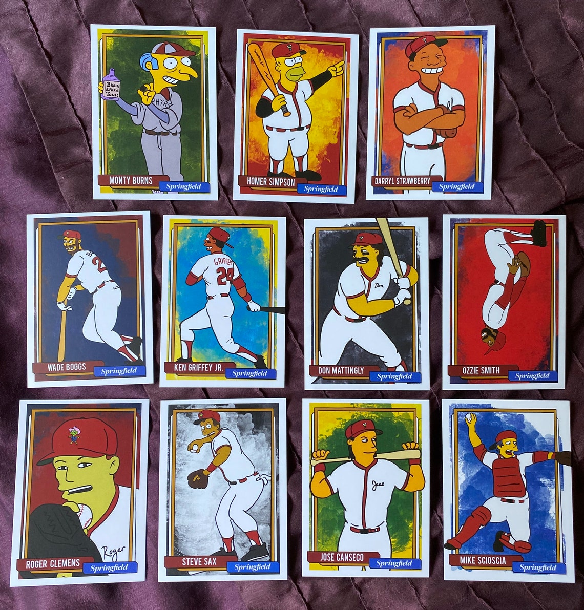 The Simpsons Homer at the Bat Custom Baseball Card Set | Etsy