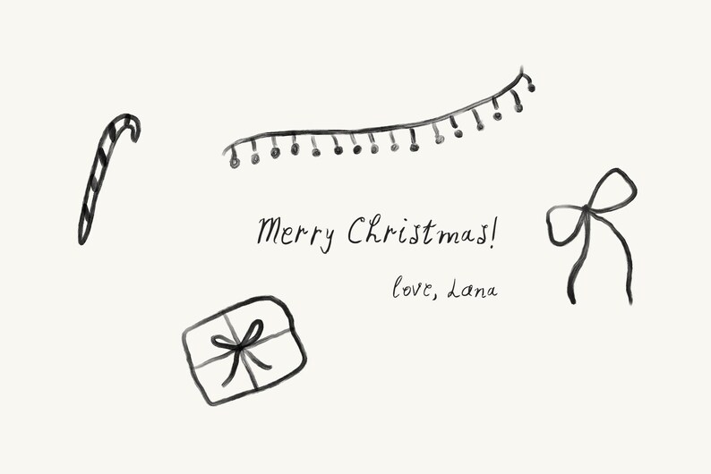 Hand-drawn Christmas Clipart – Whimsical Quirky Line Art Icons (PNG) - Etsy