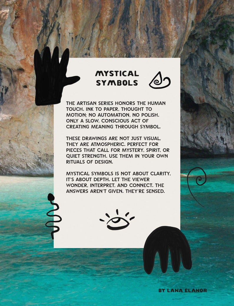 Mystical Symbols Clipart - Spiritual Abstract Icons for Logo Brand Wall ...