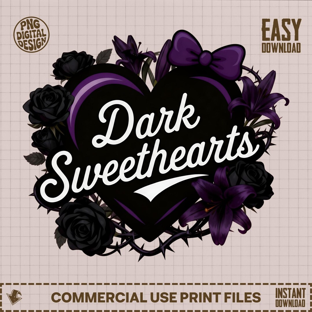 Dark Sweethearts Clipart, Gothic Valentine, Alternative Digital Art ...