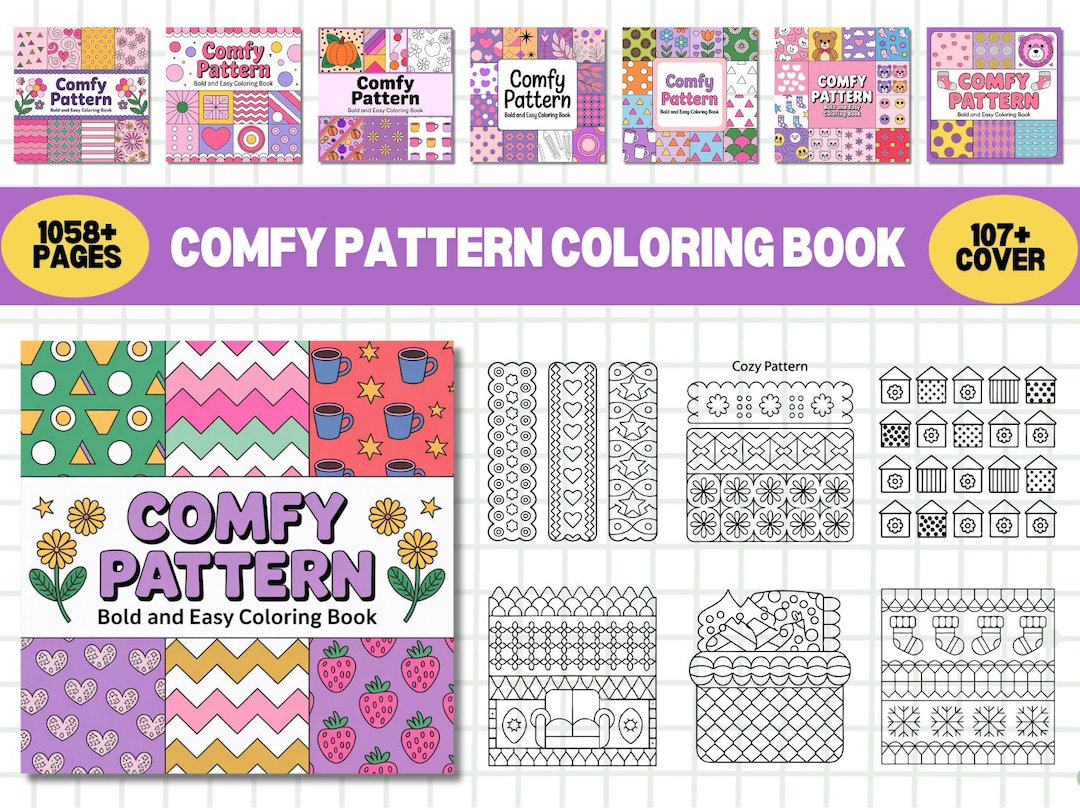 Comfy Pattern Coloring Book, 1000+ Pages, Cozy Vibes (printable PDF) - Etsy