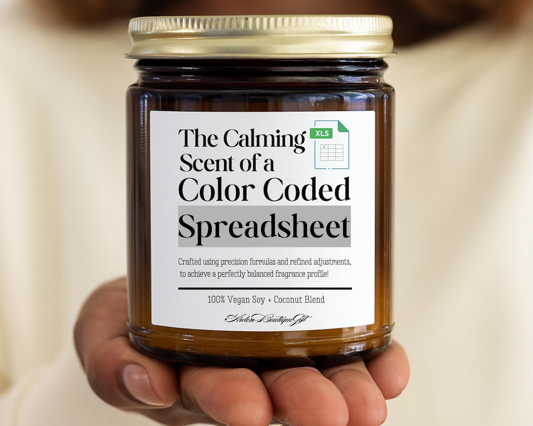 Funny Spreadsheet Candle – Calming Scent Color Coded Data Candle ...
