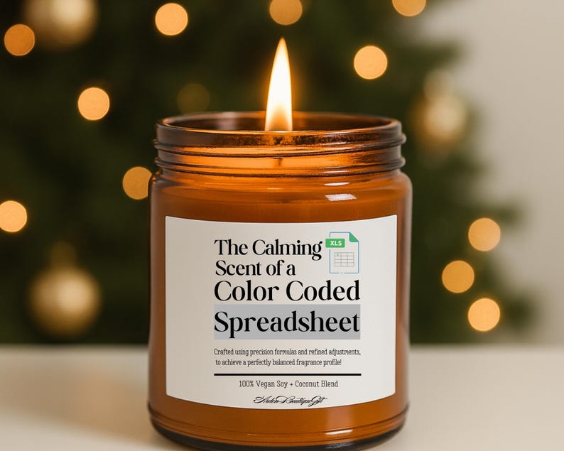 Funny Spreadsheet Candle – Calming Scent Color Coded Data Candle ...