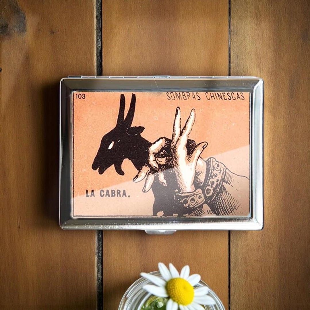 La Cabra Goat Shadow Vintage Metal Cigarette Case Art Nouveau Metal ...