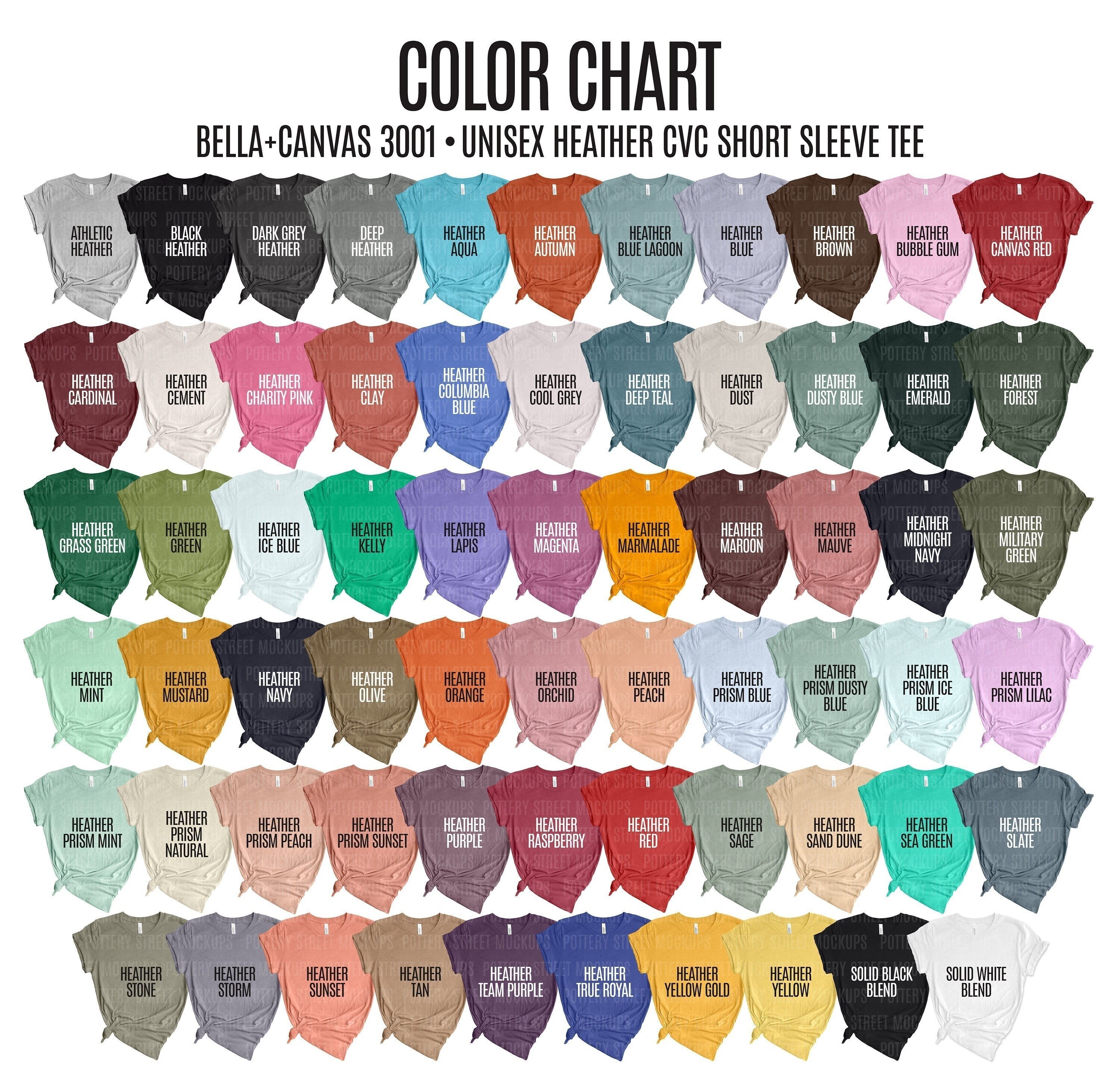 Wall Decor Bella Canvas CVC 3001 Color Chart Home Decor Home & Living ...