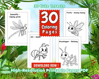 Insects Coloring Pages for Kids | Printable Coloring Book PDF ...