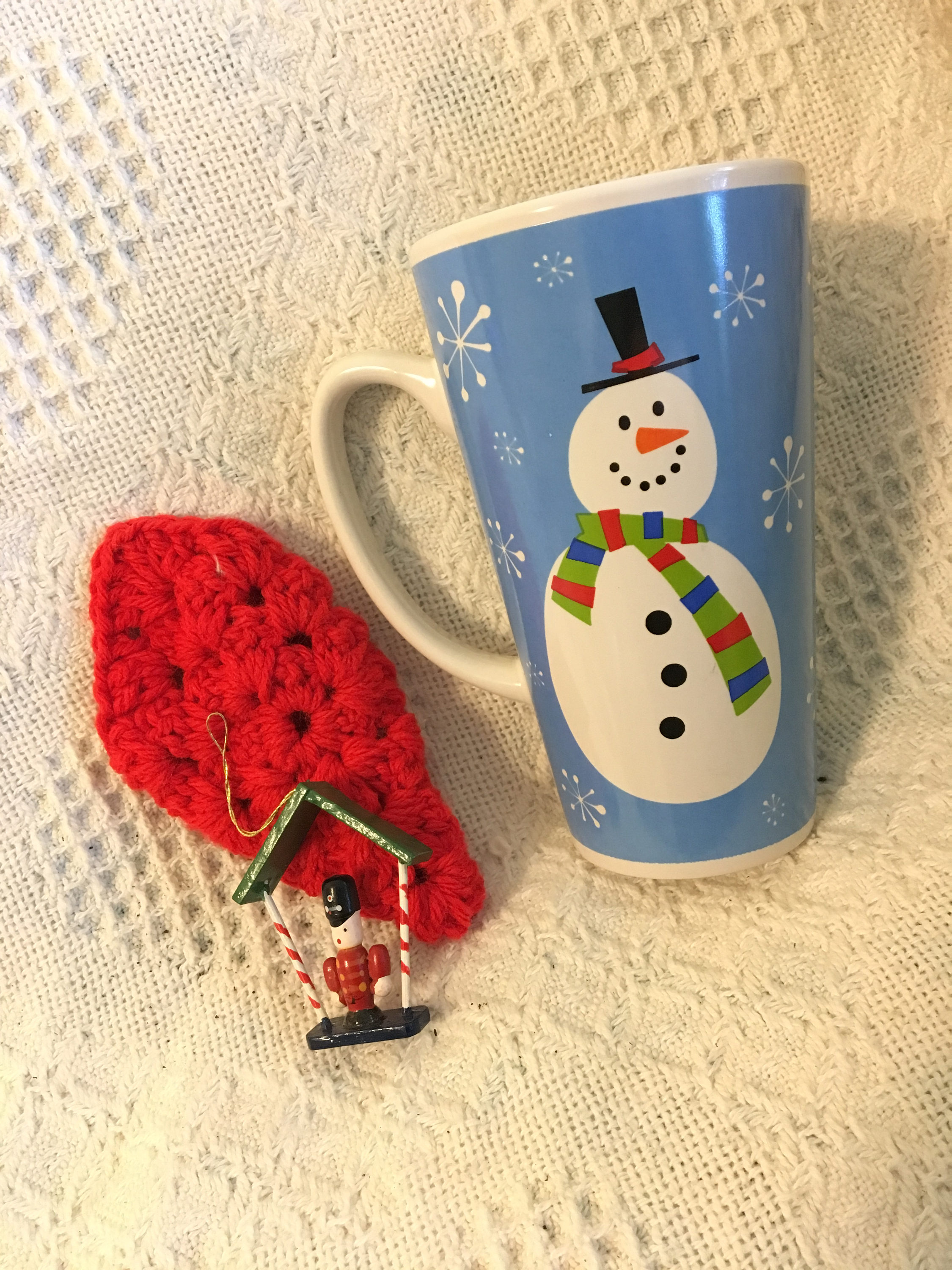 Snowman Mug Vintage Christmas Large Cup With Snowman Wearing Red Green ...