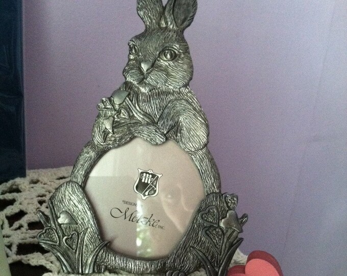 Bunny Pewter Photo Frame Vintage Metzke Rabbit Picture Frame - Etsy