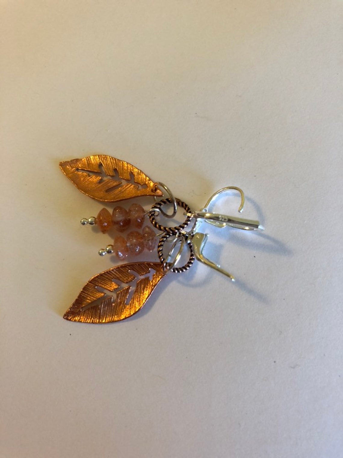 Sunstone Gemstone Copper and Sterling Silver Circle Tree Necklace ...