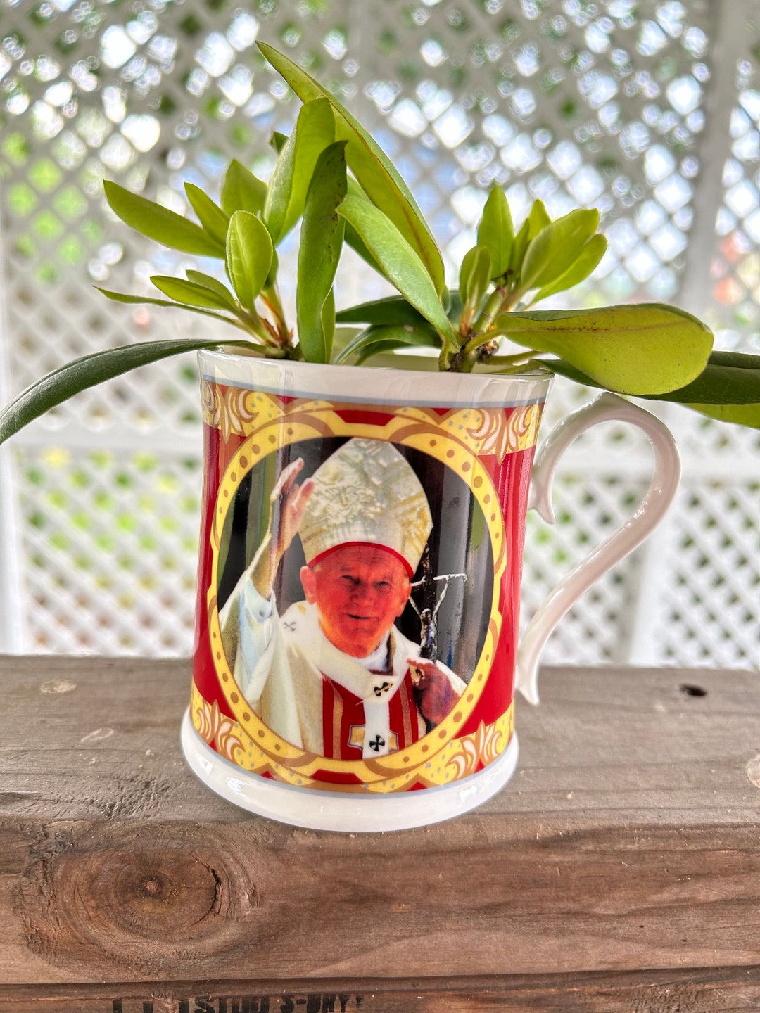 Pope John Paul II Commemorative Bone China Mug Catholic Religious ...