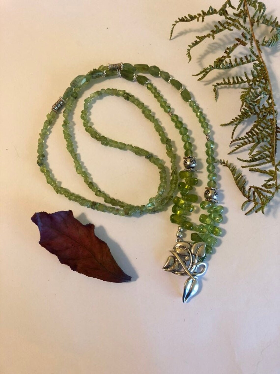 Peridot Semiprecious Gemstone Beaded Necklace Green Faceted | Etsy