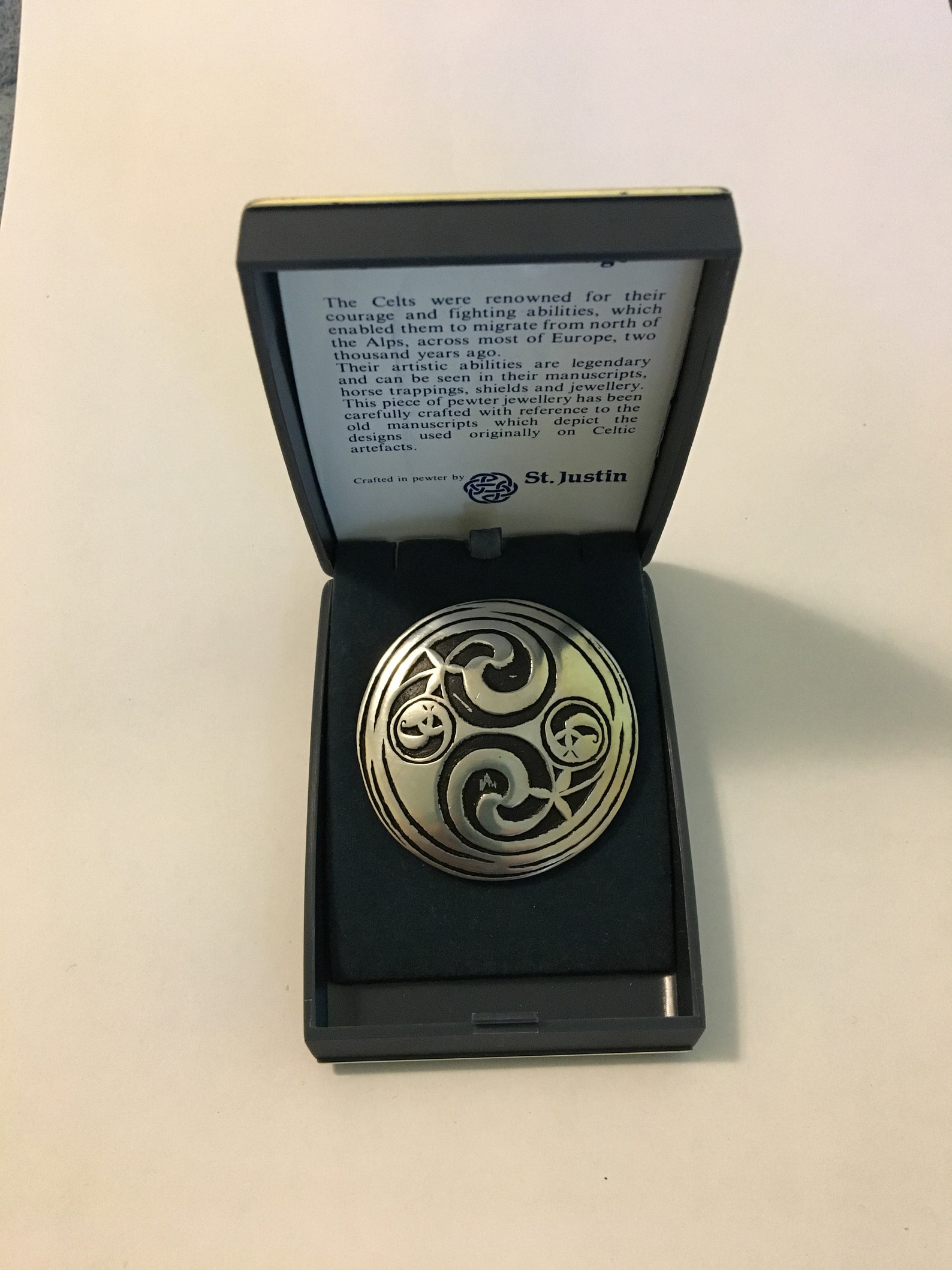 Celtic Swirl Brooch St Justin Cornwall Signed Pin Vintage | Etsy