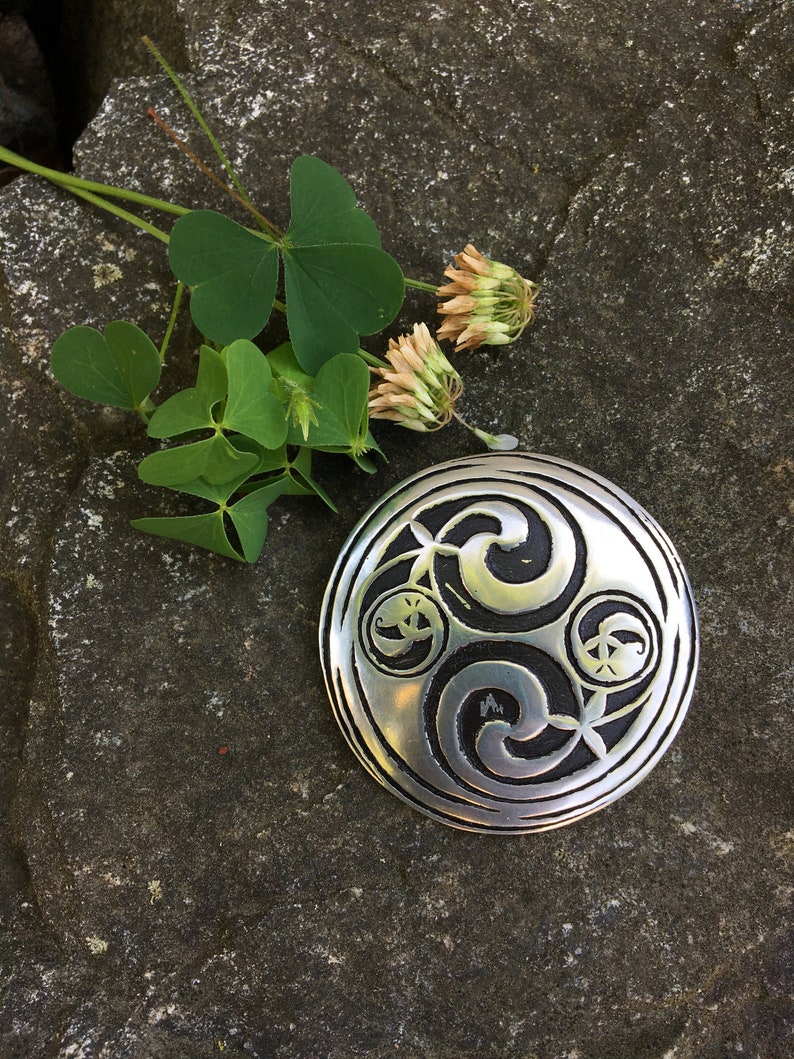 Celtic Swirl Brooch St Justin Cornwall Signed Pin Vintage | Etsy