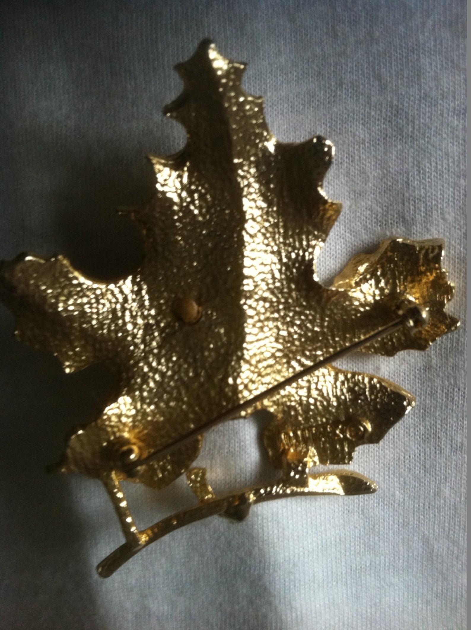 Gold Leaf Pin Maple Leaf With Ladybug Brooch Bit O' - Etsy