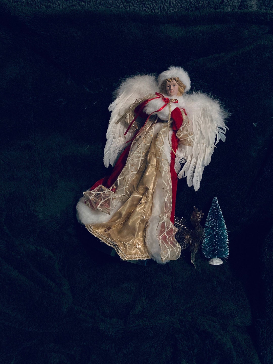 Christmas Angel Tree Topper Figurine Vintage Angel Statue With Hand ...