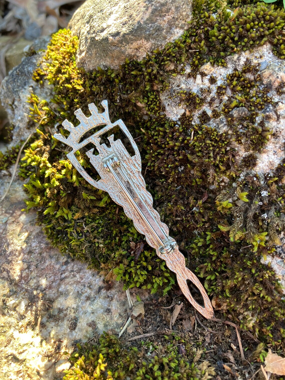 Silver Celtic Sword Brooch With Castle Crown and Knot Designs - Etsy