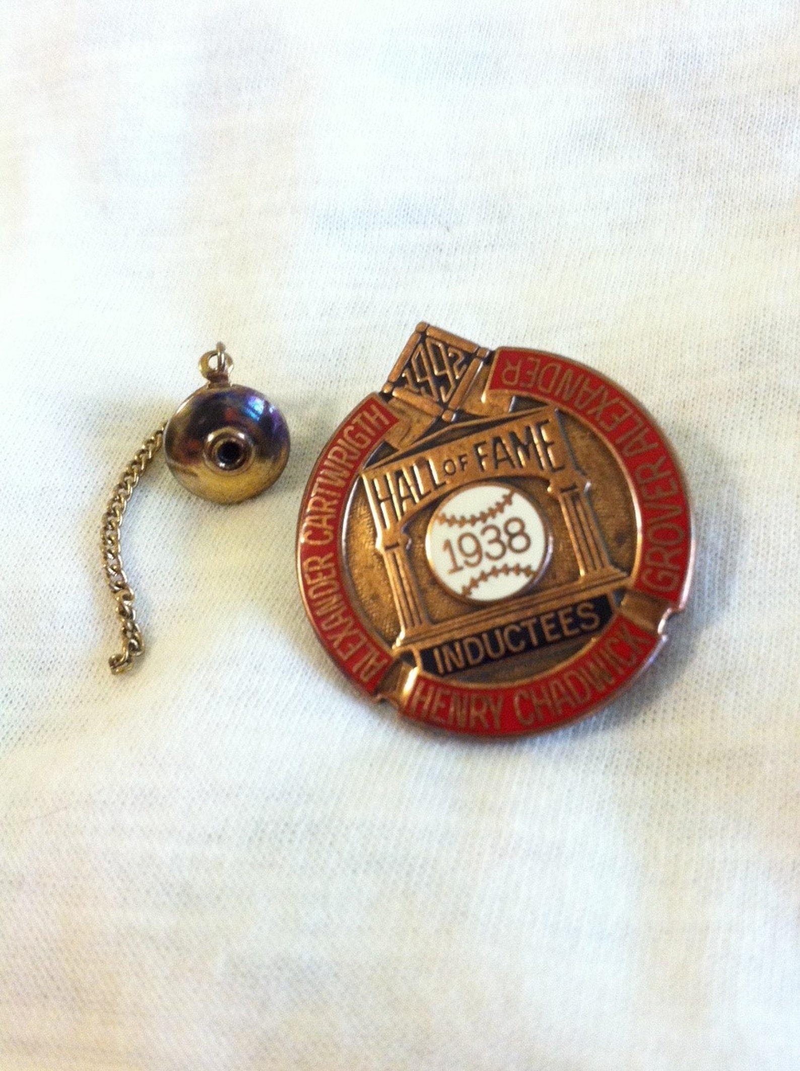 Baseball Hall of Fame Press Pin 1938 Inductees Grover Alexander Henry ...
