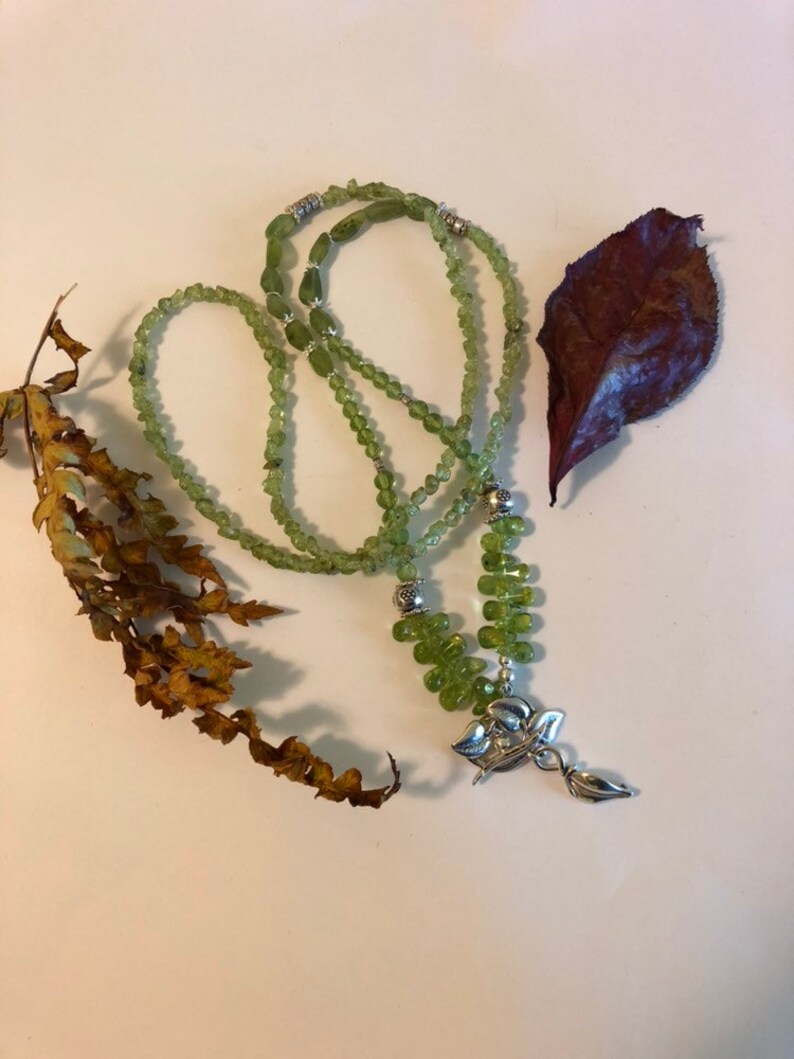 Peridot Semiprecious Gemstone Beaded Necklace Green Faceted | Etsy