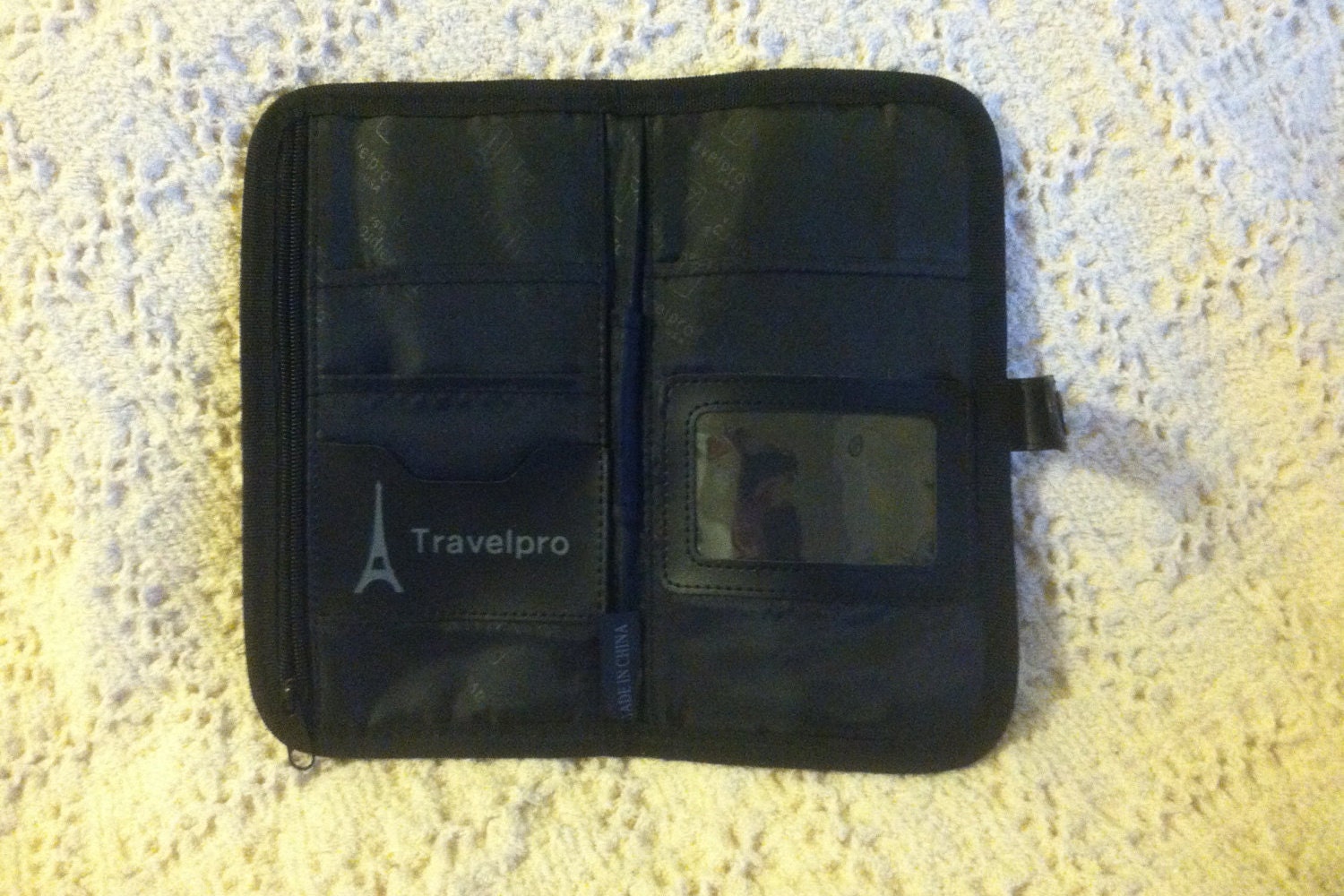 Travelpro Black Nylon Passport Visa ID Documents Ticket Folder Vintage ...