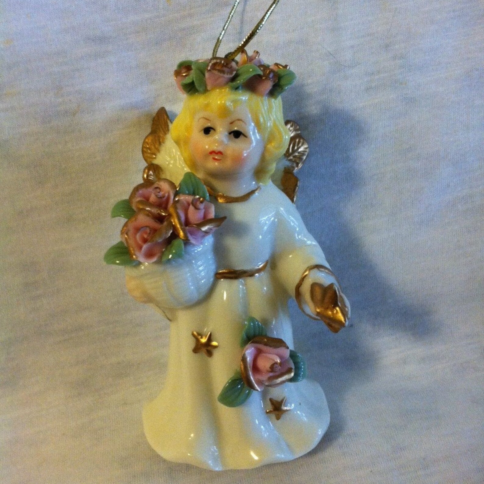Angel Bell Ornament Vintage Autom Porcelain Angel Ornament Collectible ...