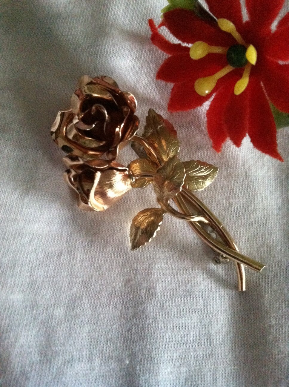 Rose Pin Pink and Gold Rose Brooch Flower Jewelry Vintage - Etsy