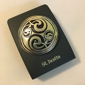 Celtic Swirl Brooch St Justin Cornwall Signed Pin Vintage Scottish Art ...