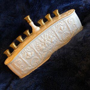 Jewish Menorah Lenox Vintage Judaic Collection Porcelain Menorah White ...