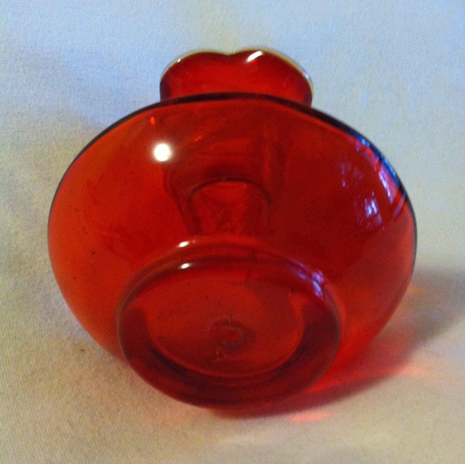 Amberina Fluted Red Vase Vintage Hand Blown Glass Red and - Etsy
