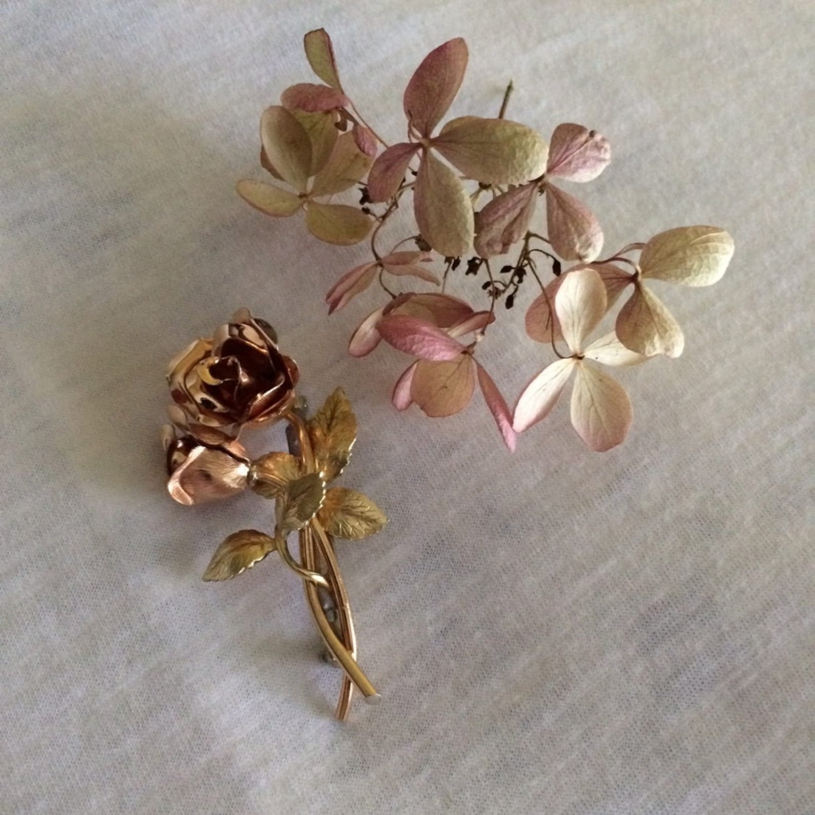 Rose Pin Pink and Gold Rose Brooch Flower Jewelry Vintage | Etsy