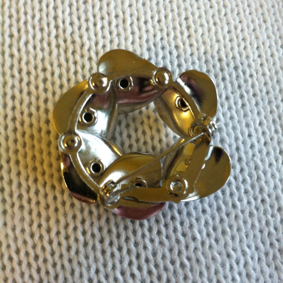 Heart Circle Brooch Silver Heart Pin With Blue Rhinestones - Etsy