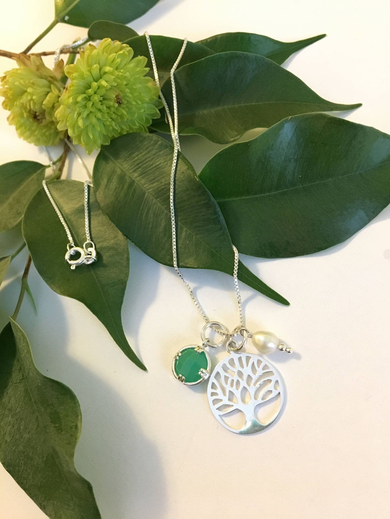 Tree of Life Charm Necklace Handmade Sterling Silver With - Etsy