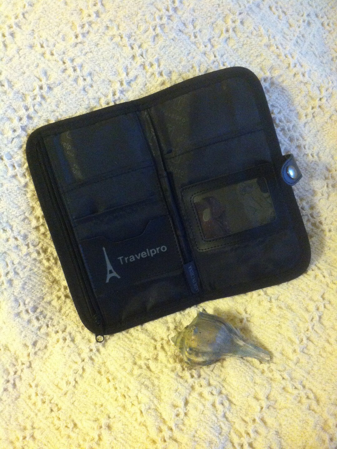 Travelpro Black Nylon Passport Visa ID Documents Ticket Folder Vintage ...