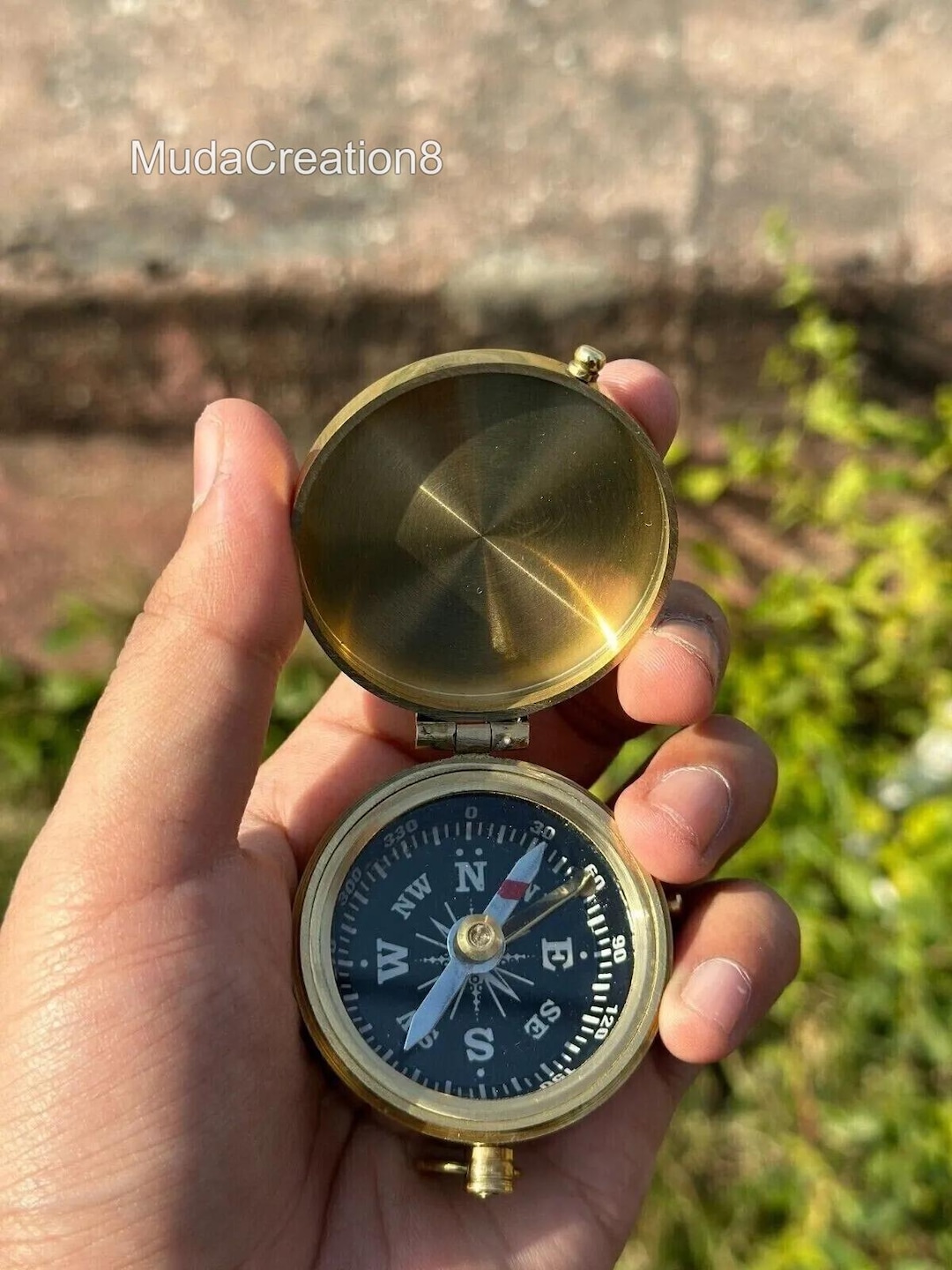 Solid Brass Nautical Compass – Antique Style Pocket Navigator ...