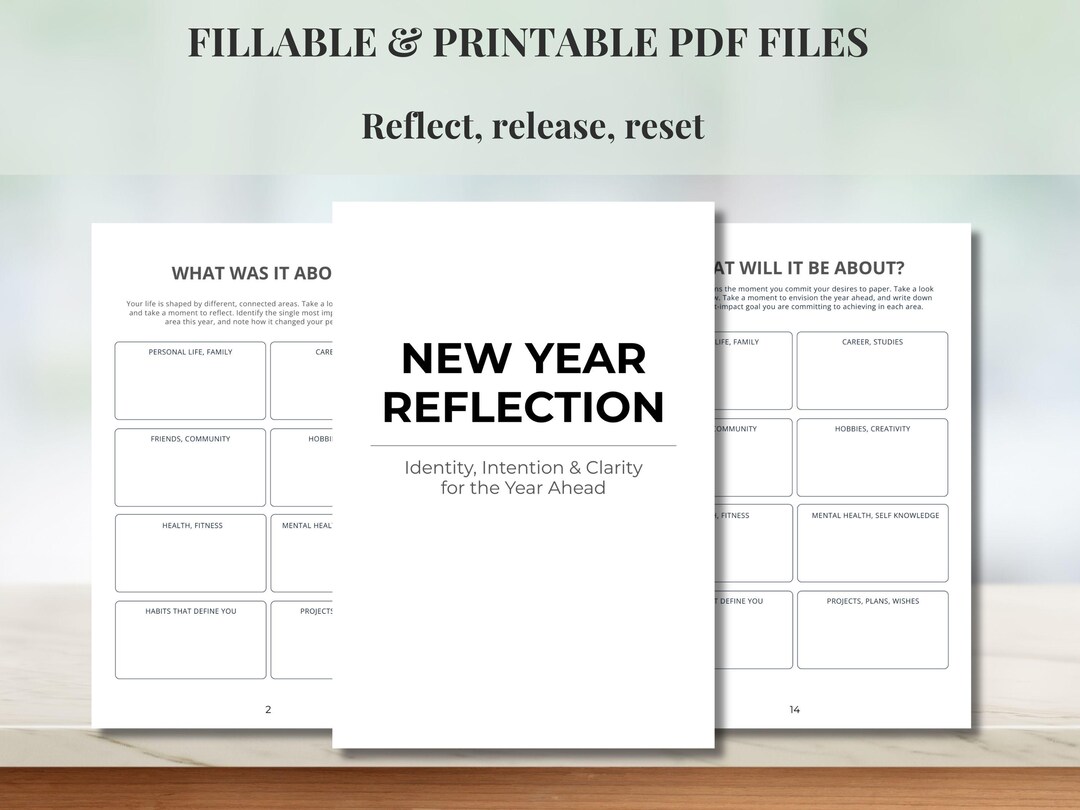 2026 New Year Reflection Printable: Resolutions, Journal Prompts (PDF ...