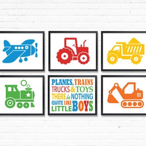 Vehicles Printable Wall Art, Set of 6 8x10 and 11x14 Prints, Planes ...