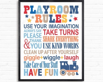 Playroom Rules Sign. Childrens Wall Art. Kids Room Decor. - Etsy