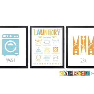 Laundry Guide, Laundry Room Decor Printable Art Set of 3 8x10 Prints ...