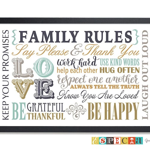 Family Rules Printable Wall Art Digital Download Print for - Etsy