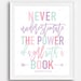 Never underestimate the power of a girl with a book Printable | Etsy