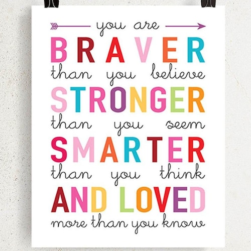 You Are Positive Affirmations for Kids Nursery Wall Art - Etsy