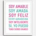 Affirmation Words in Spanish, PRINTABLE Inspirational Text for Girl ...