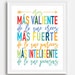 Printable Poster in Spanish for DIY Kids Room Decor, You Are Braver ...