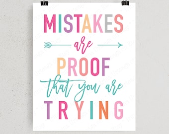 Classroom Decor Mistakes Are Proof You're Trying Poster - Etsy