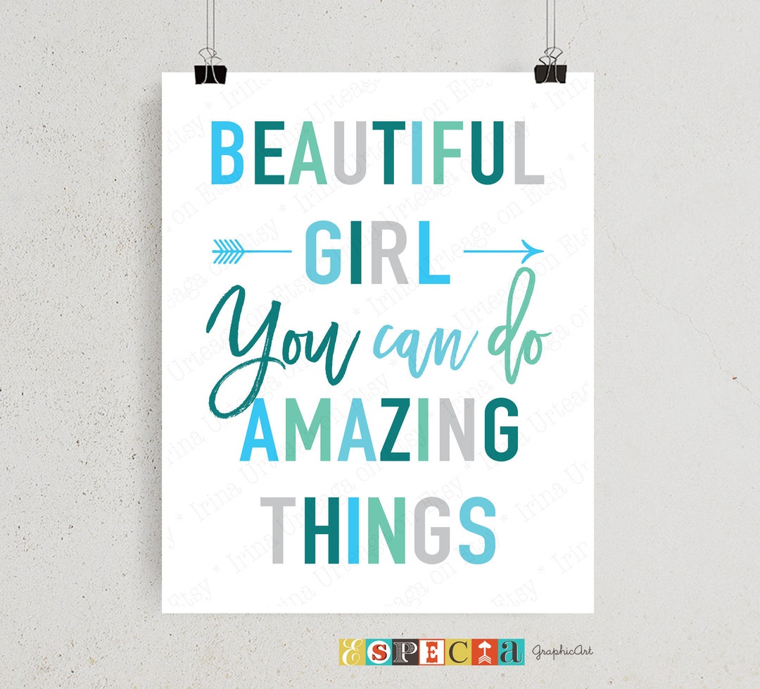 You Can Do Amazing Things PRINTABLE Wall Art, Inspirational Beautiful ...