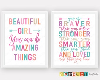 You Can Do Amazing Things Printable Posters DIY Girl Room | Etsy