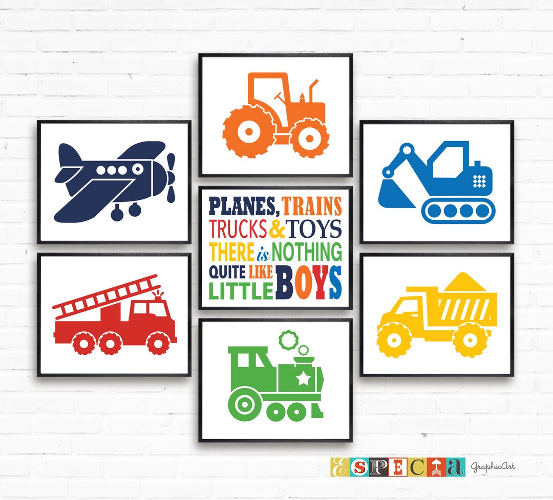 Transportation Prints for Boys Room PRINTABLE Wall Art Set of 7 8x10 ...