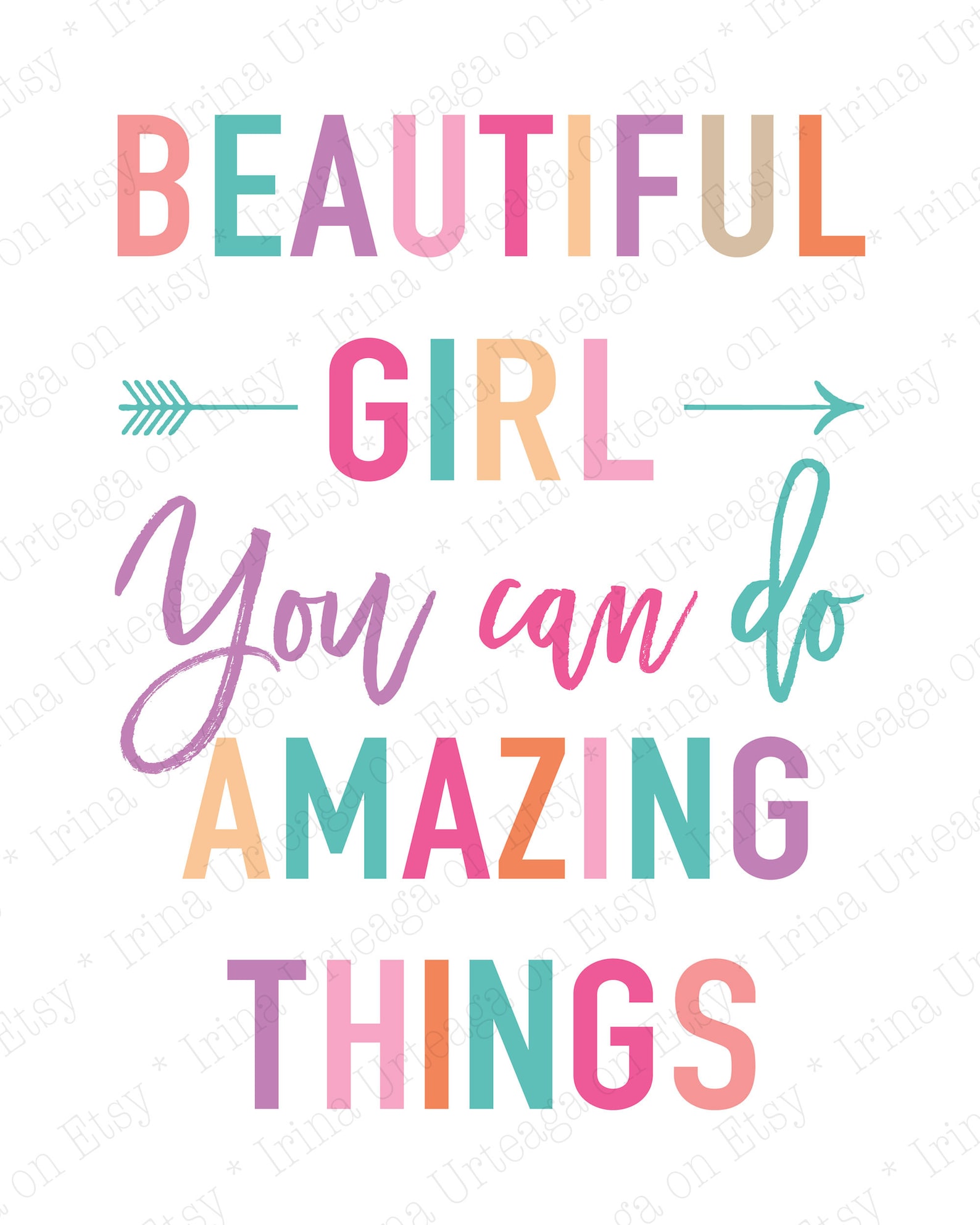 Beautiful Girl You Can Do Amazing Things PRINTABLE Poster for - Etsy